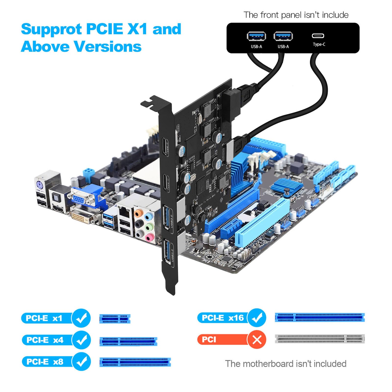 Mua YEELIYA 6-Ports USB PCIe Card PCI Express to Type C(2),USB Type-A（2 ...
