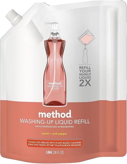 Method Washing Up Liquid Peach & Pink Pepper Refill, 1L: Amazon.co.uk ...