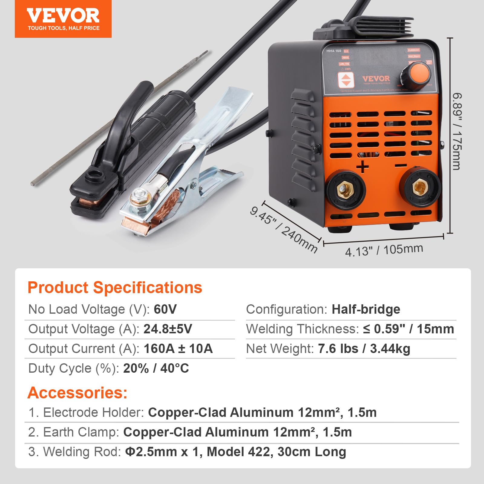 Mua VEVOR Stick Welder, 160Amp 2 in 1 ARC/Lift Tig Welder Machine 110 ...