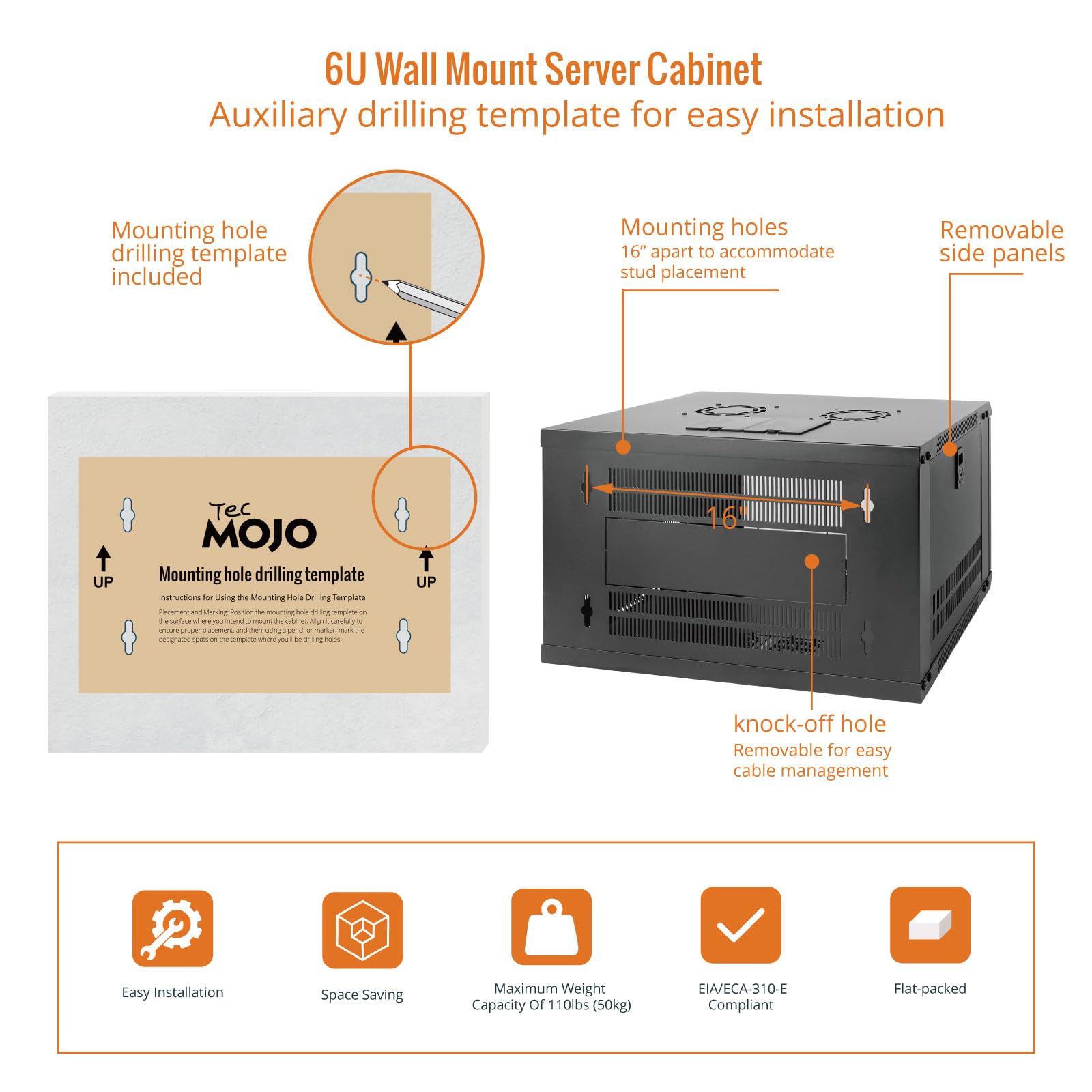 Mua 6U Wall Mount Server Cabinet IT Network Rack Enclosure Lockable ...