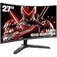 Amazon.com: KOORUI 27 inch Curved Gaming Monitor, QHD (2560 x 1440 ...