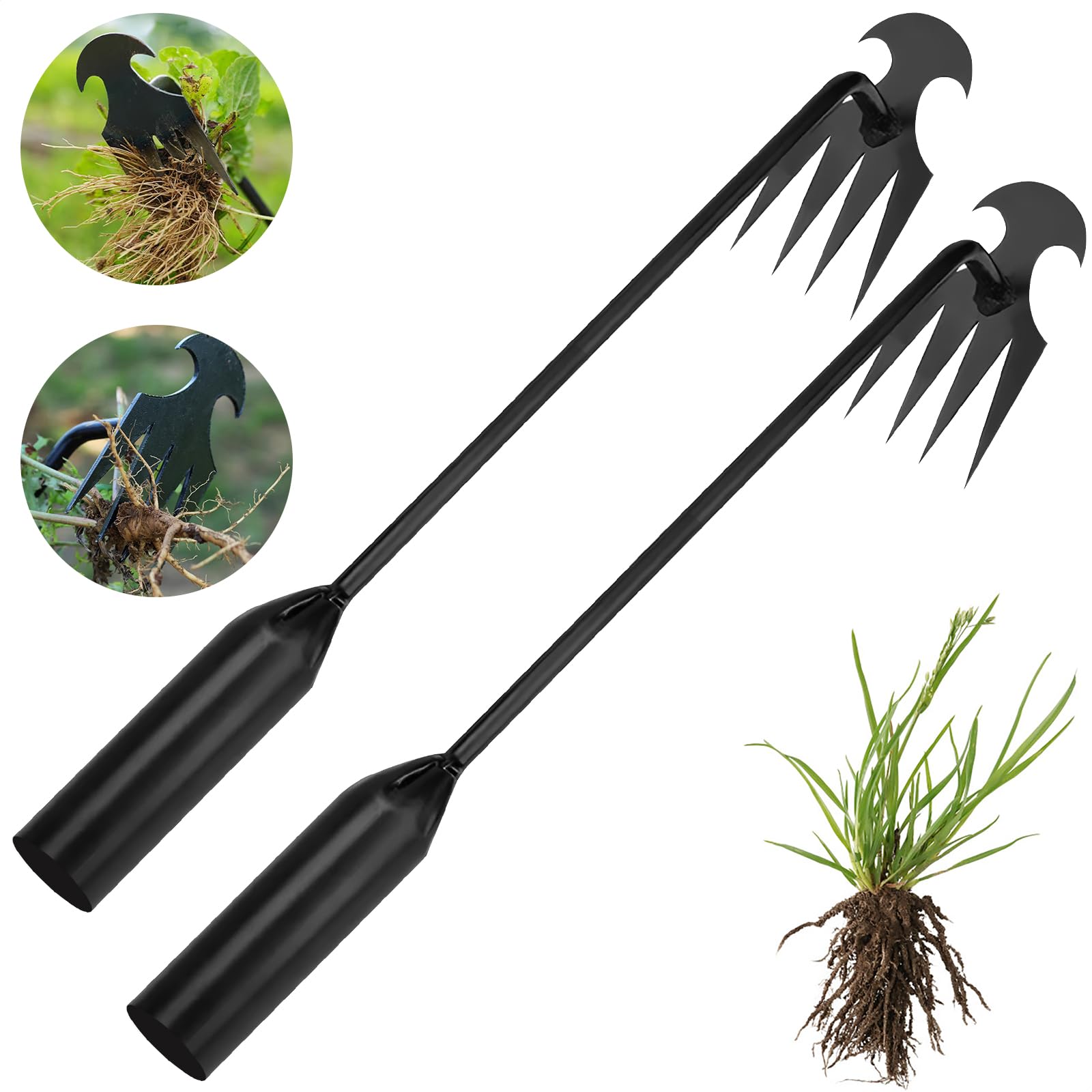 Puller Tool Garden Weed Pulling Tool, 15.7 inches Portable 4 Teeth ...