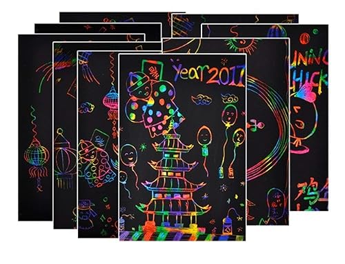15pcs Kids Premium Rainbow Scratch Kit 10 BIG 11" x 8.25" Sheets ...