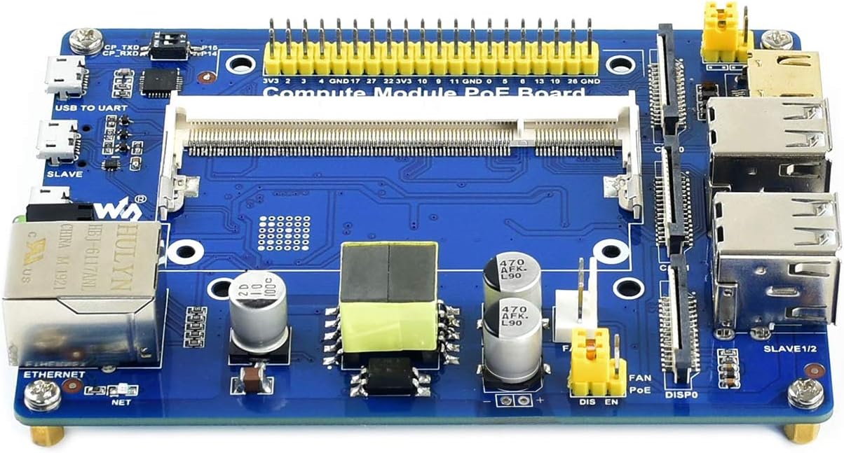 Waveshare Compute Module IO Board with PoE Feature Composite Breakout Board for Developing with ...