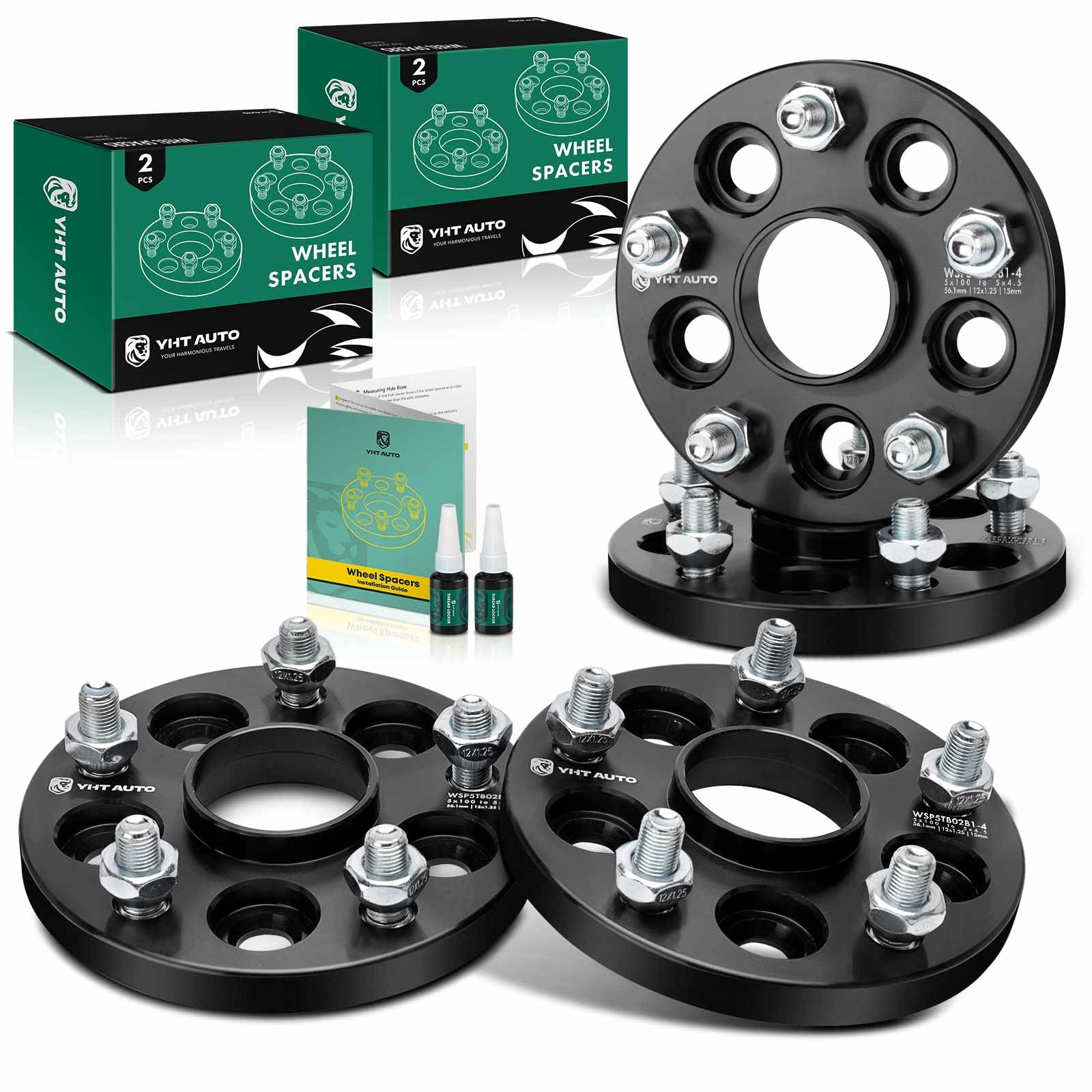 YHTAUTO 5x100 to 5x114.3 Hub Centric Wheel Adapters 15mm Compatible ...