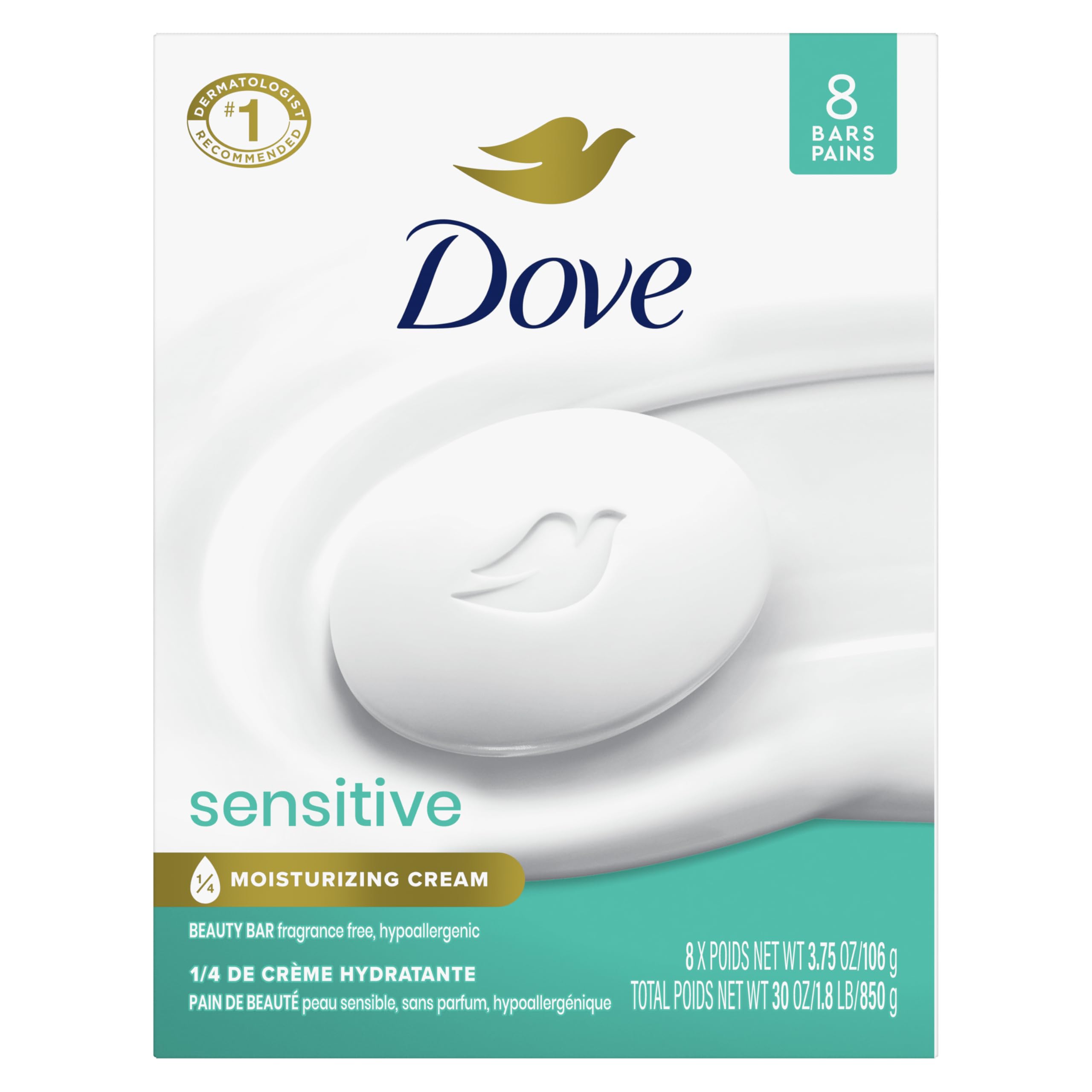 Dove Beauty Bar Soap Sensitive 8 Bars For Sensitive Skin Fragrance Dove Beauty Bar Soap Sensitive 8 Bars For Sensitive Skin Fragrance