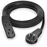 Maximm Cable 15 Ft 360° Rotating Flat Plug Extension Cord / Wire, 16 ...