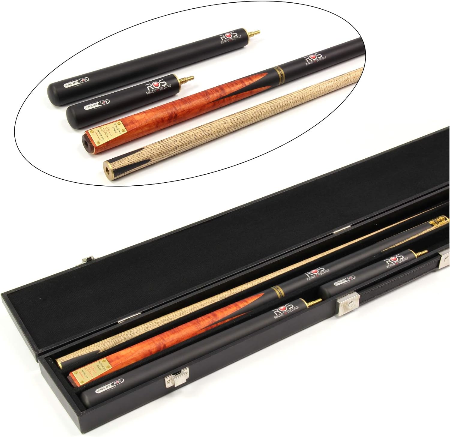 Riley RONNIE O`SULLIVAN 4pc Signature Series Snooker Cue, 2 X Ext ...