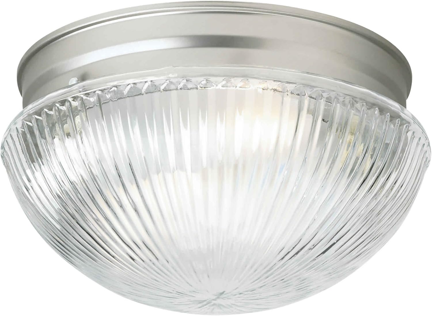 Forte Lighting 6038-02-55 Flush Mount with Clear Ribbed Glass Shades ...