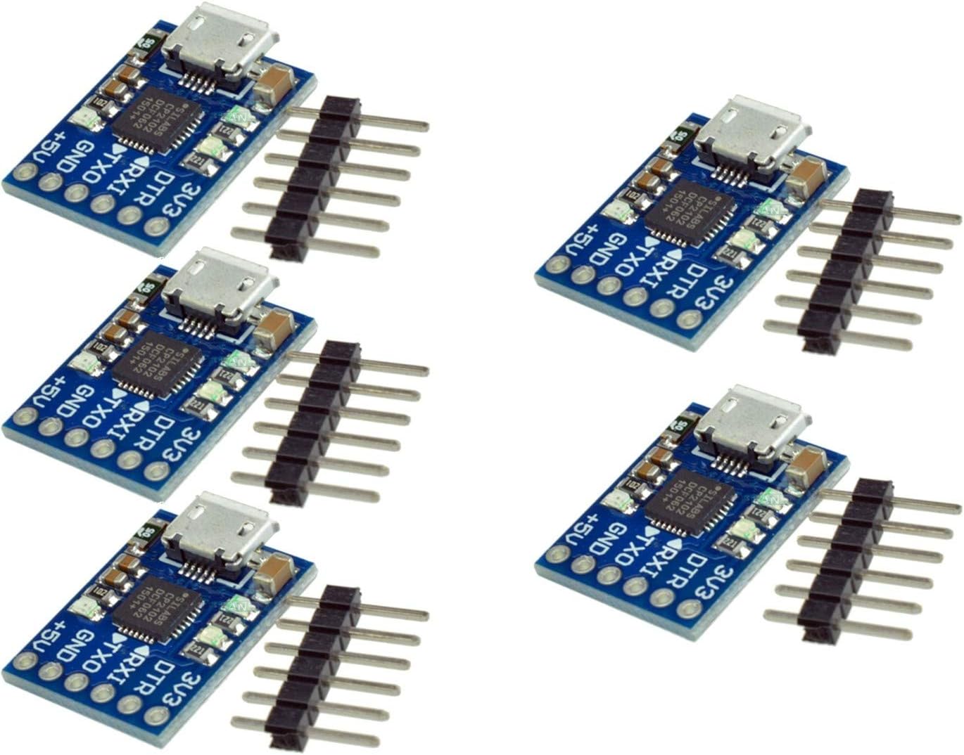 TECNOIOT 5pcs CJMCU CP2102 MICRO USB to UART TTL Module 6Pin Serial Converter for Arduino – BigaMart