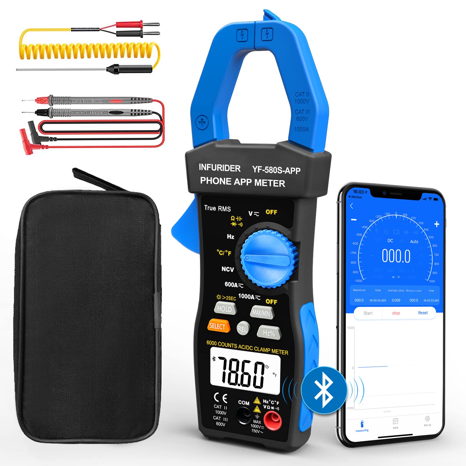 Mua INFURIDER Bluetooth Clamp Meter, TRMS 6000 Counts Auto- Ranging ...