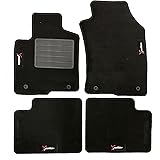 Tappeti Neri per Auto, set completo di Tappetini in Moquette su Misura con Ricamo a Filo Bianco ...