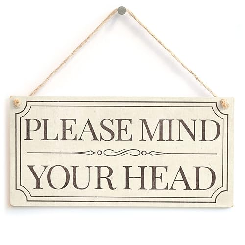 Red Ocean Duck Please Mind Your Head Novelty Door Sign Wooden Hanging ...