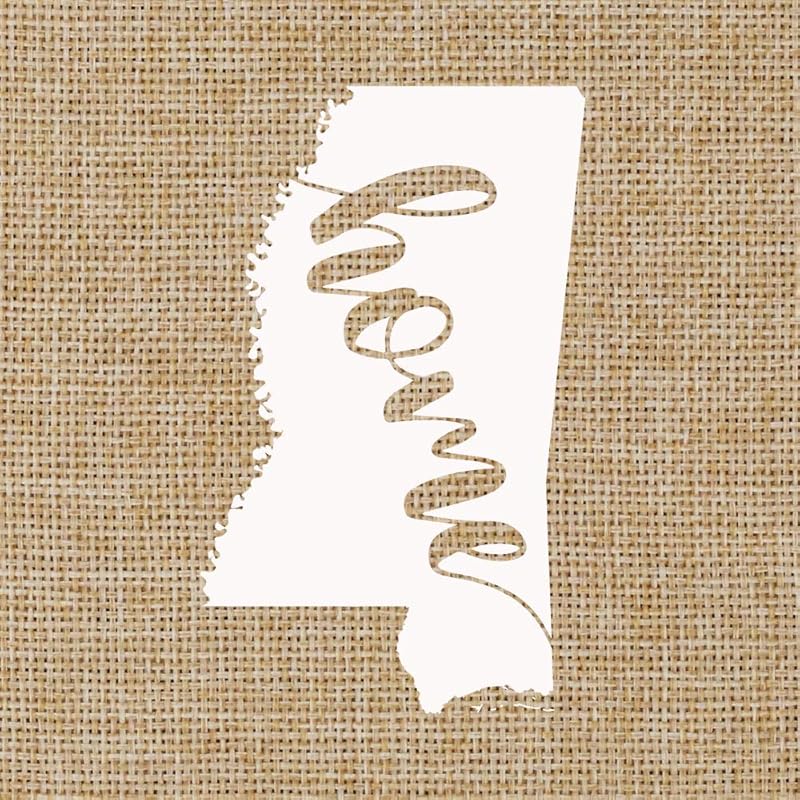 Amazon.com: Mississippi MS Home Script | State Silhouette | Glossy ...