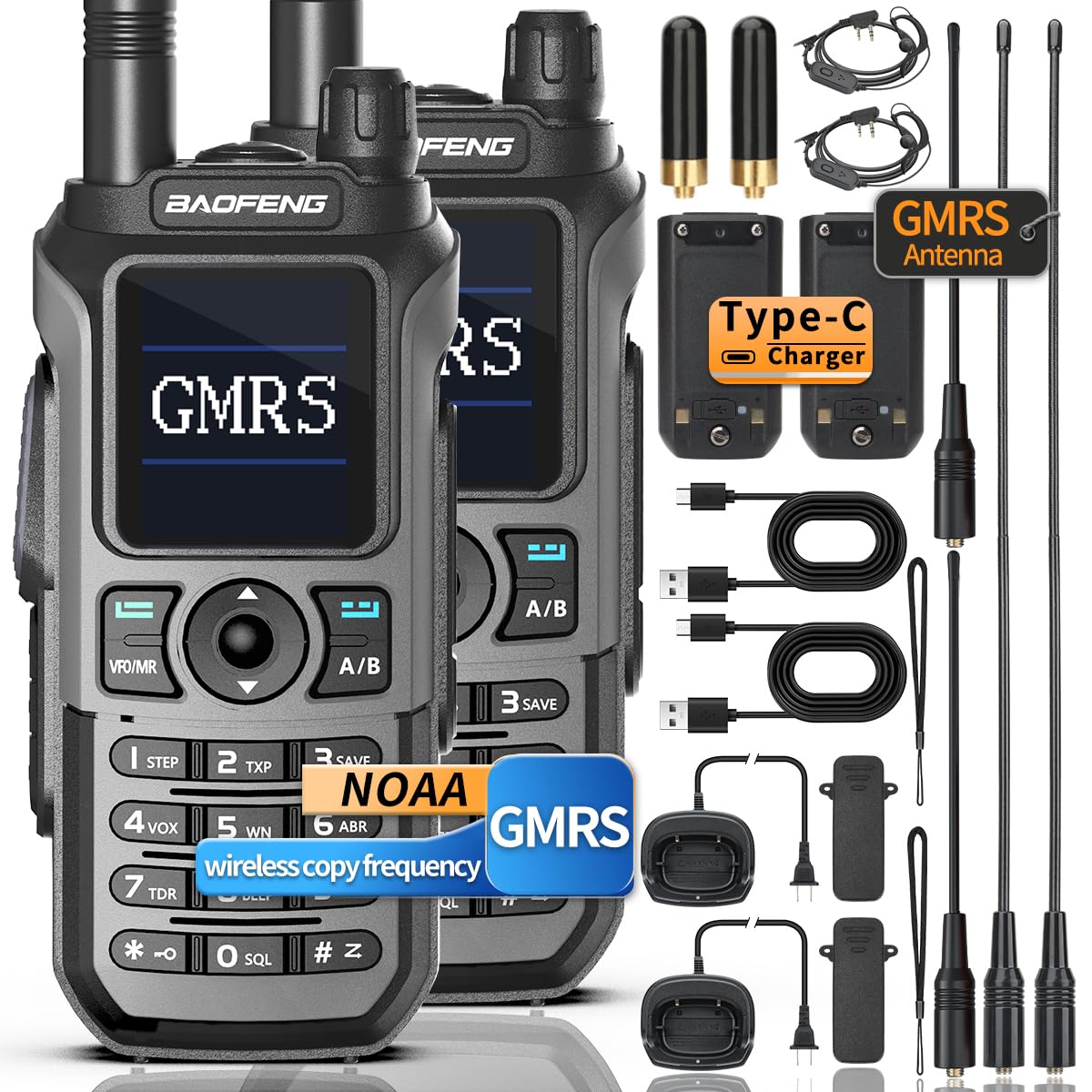 BAOFENG GMRS Radio GM21 GMRS Handheld Radio Long Range Walkie Talkies ...