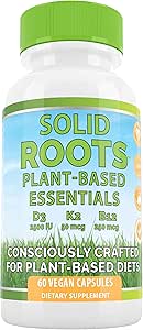 Amazon.com: Vegan Vitamin D3 + K2 +B12 for Bones, Heart, Skin, Teeth ...