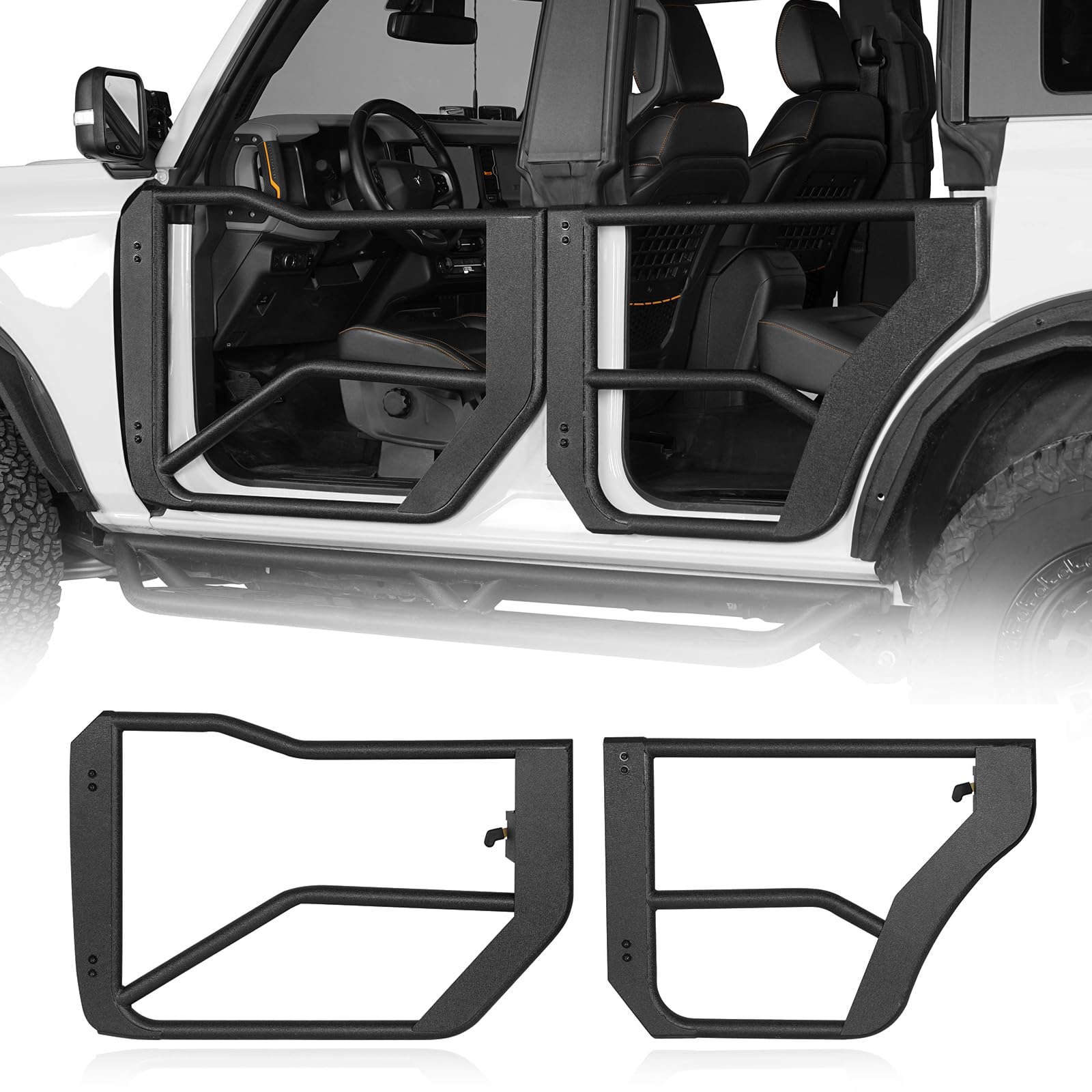 Hooke Road Bronco Tube Doors Trail Half Doors for Ford Bronco 2021 2022 ...