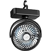 Amazon.com: BRIGENIUS Camping Fan LED Lantern, Portable Mini Desk Fan ...