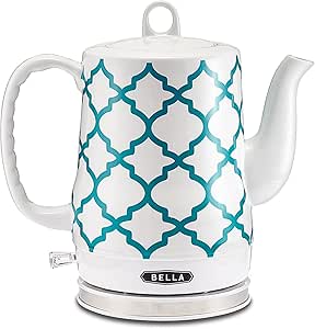 Amazon.com: BELLA 1.2L Electric Ceramic Tea Kettle with detachable base ...