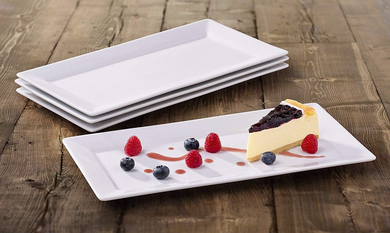 Waterside Fine China Juego de 4 Platos rectangulares de Porcelana ...