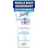 Amazon.com: Secret Whole Body Deodorant Stick for Women, Naturally Derived Ingredients ...