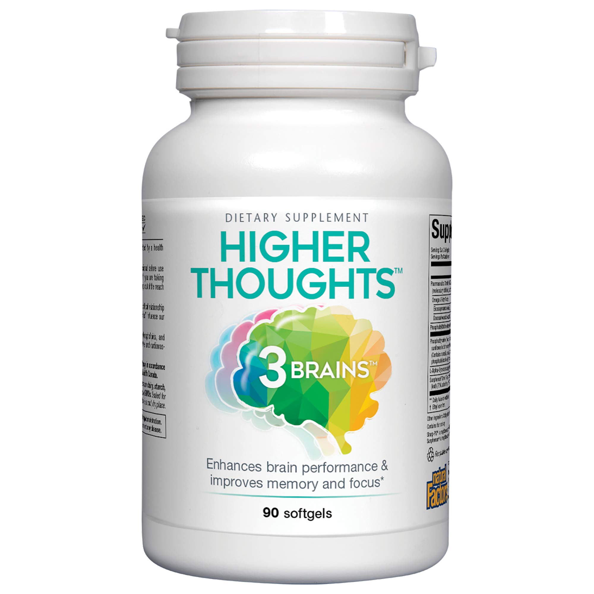 Natural Factors 3 Brains, Higher Thoughts, Support for Cognitive Health ...