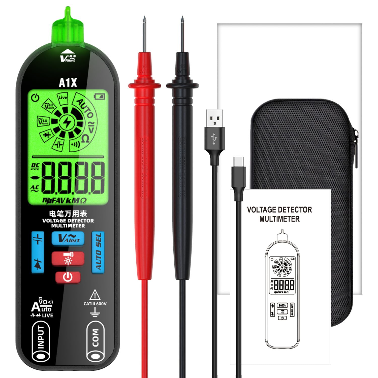 Mua Digital Multimeter,Rechargeable Multimeter Tester Smart Volt Meter ...