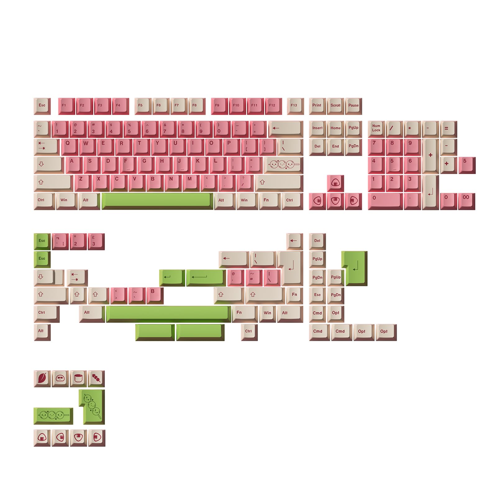 Mua Akko Keycaps Set, Mochi & Dango Cherry Profile 170-Key PBT Keycaps ...