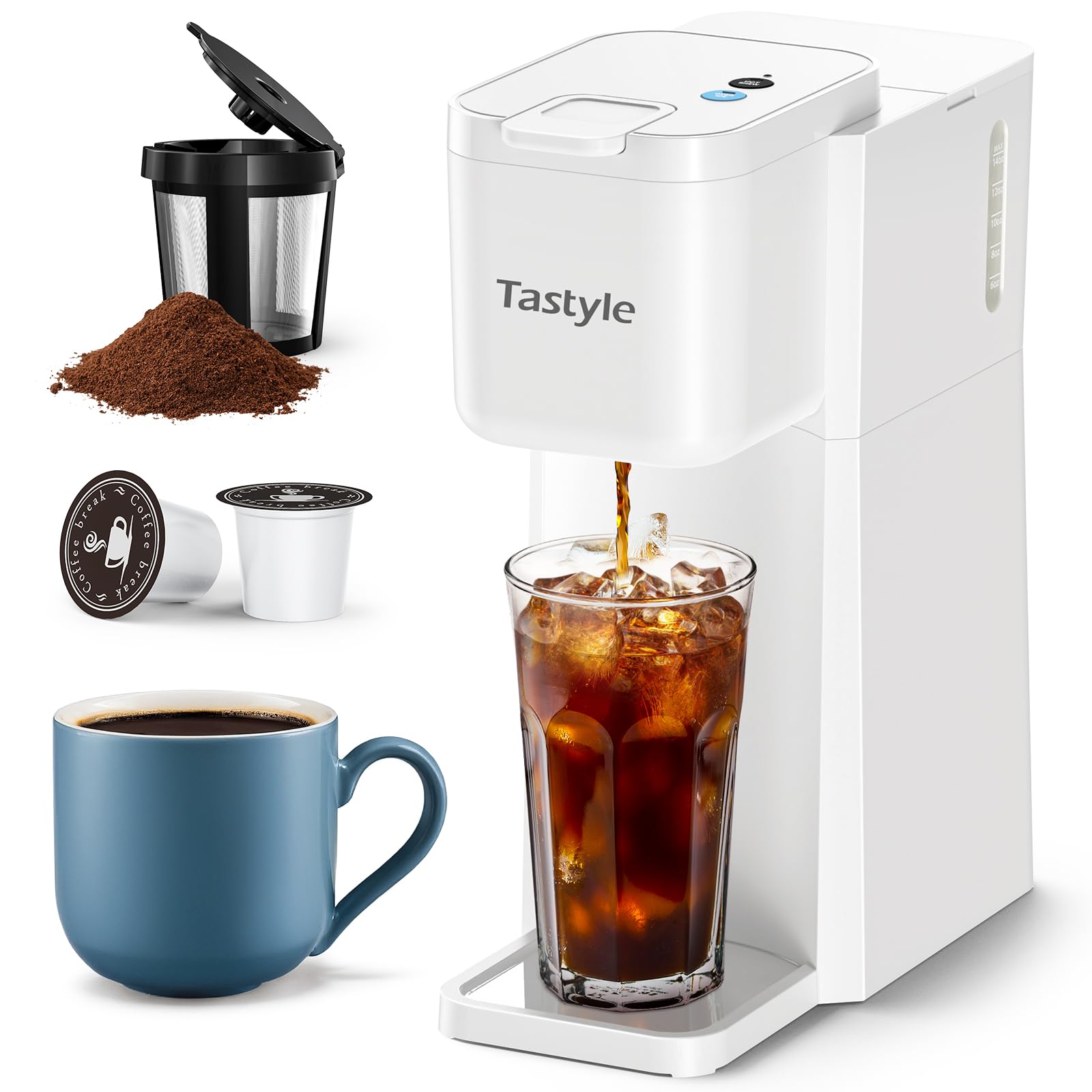 Tastyle Mini Single Cup Coffee Maker, Hot and Iced Coffee Maker for K ...