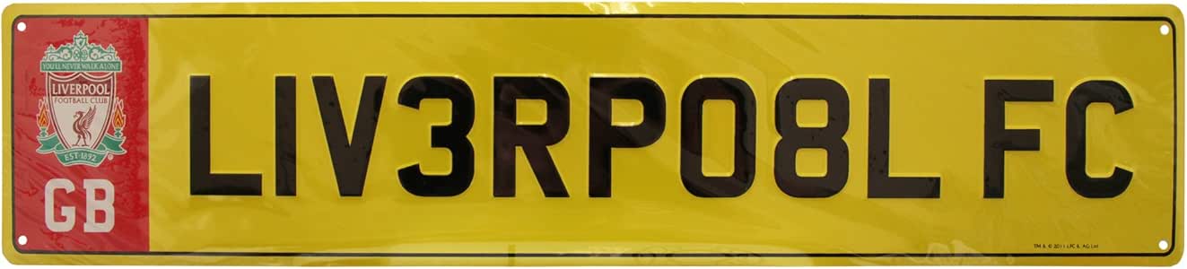 Liverpool FC Official Novelty Number Plate Metal Sign (One Size ...