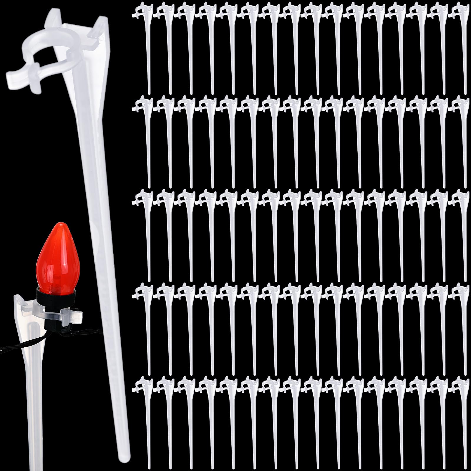 Jetec Christmas Light Stakes Universal Yard Lawn Holiday Light Stakes ...