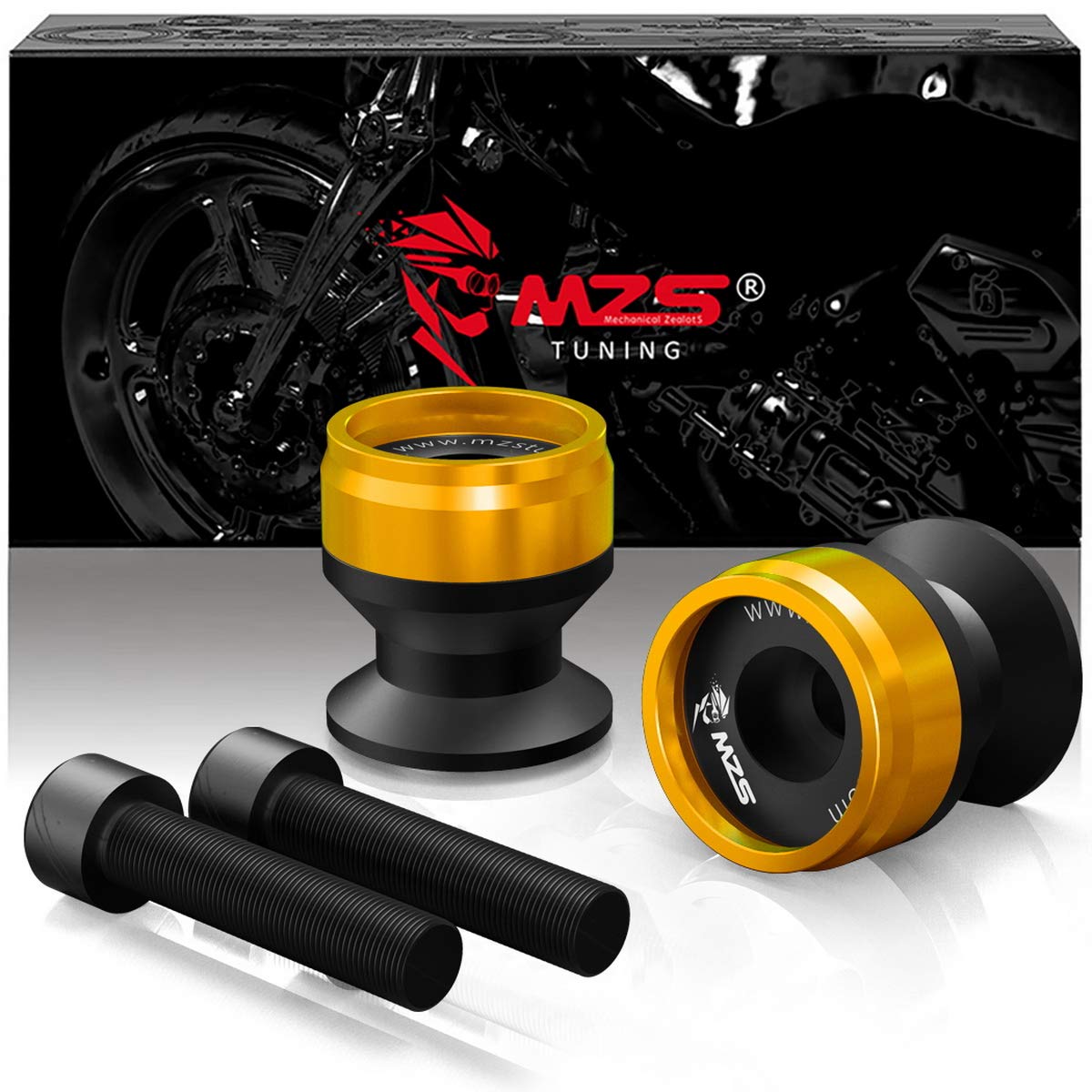 Amazon | MZS 10mm スイングアームスプール スライダー アルミ ボビン スタンドフック用 M10 オートバイ カワサキ KTM ...