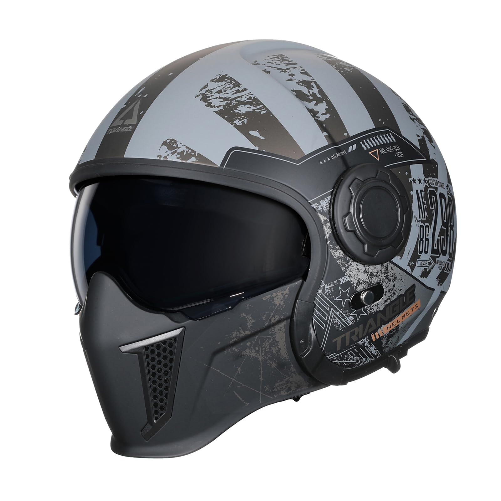 TRIANGLE Motorcycle Helmets Full Face Open face Helmet 3/4 for Men Dual ...