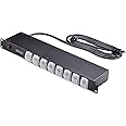 Amazon.com: StarTech.com 8-Outlet Horizontal Rack Mount PDU, 1U Power Strip, Outlet On/Off ...