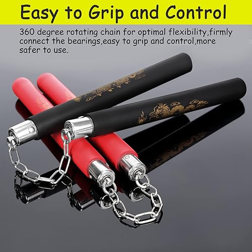 Training Nunchaku Flexible Rubber Blue Nunchucks - Safe With Ball ...