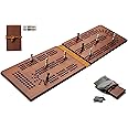 Amazon.com: Jeereal Travel Cribbage Board Game Leather & Solid Bambo ...