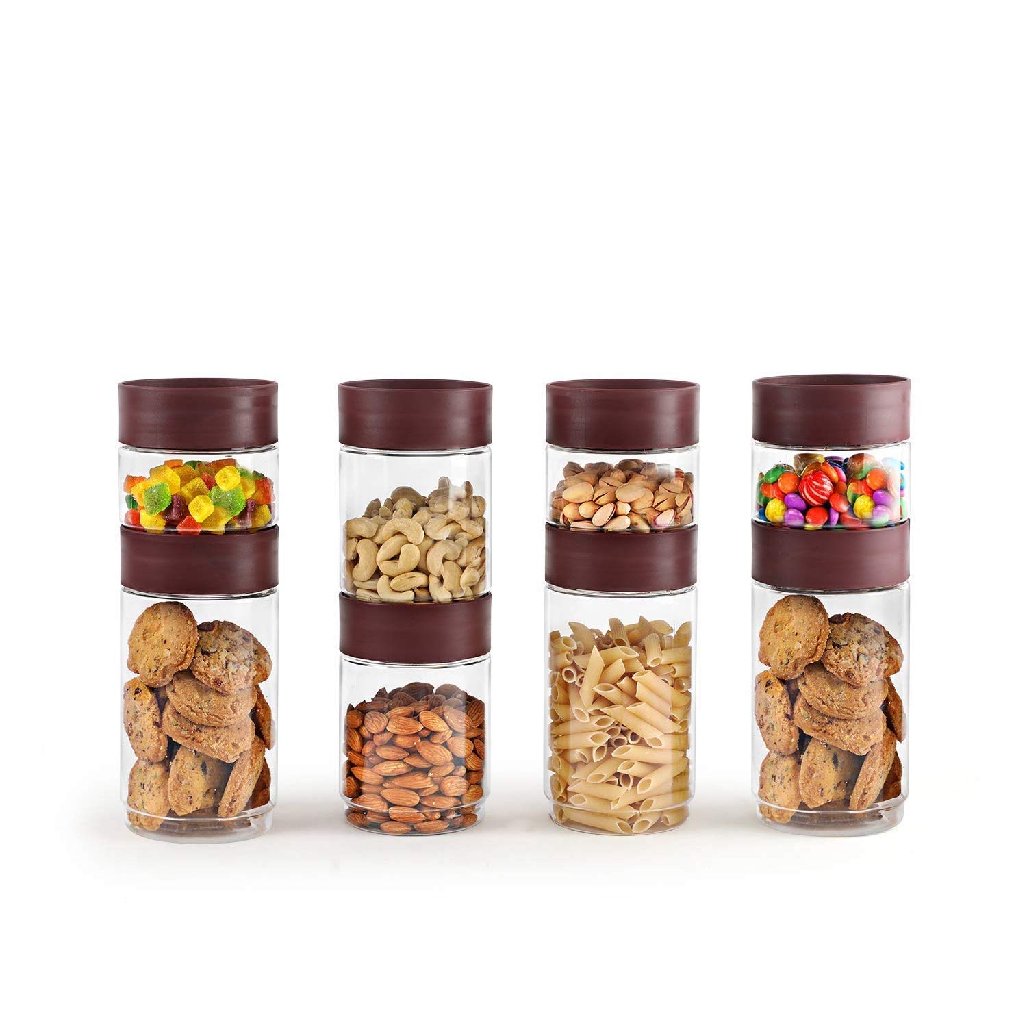 Buy Cello Modustack Maroon PET Plastic Container (500 x 3, 750 x 2 ...