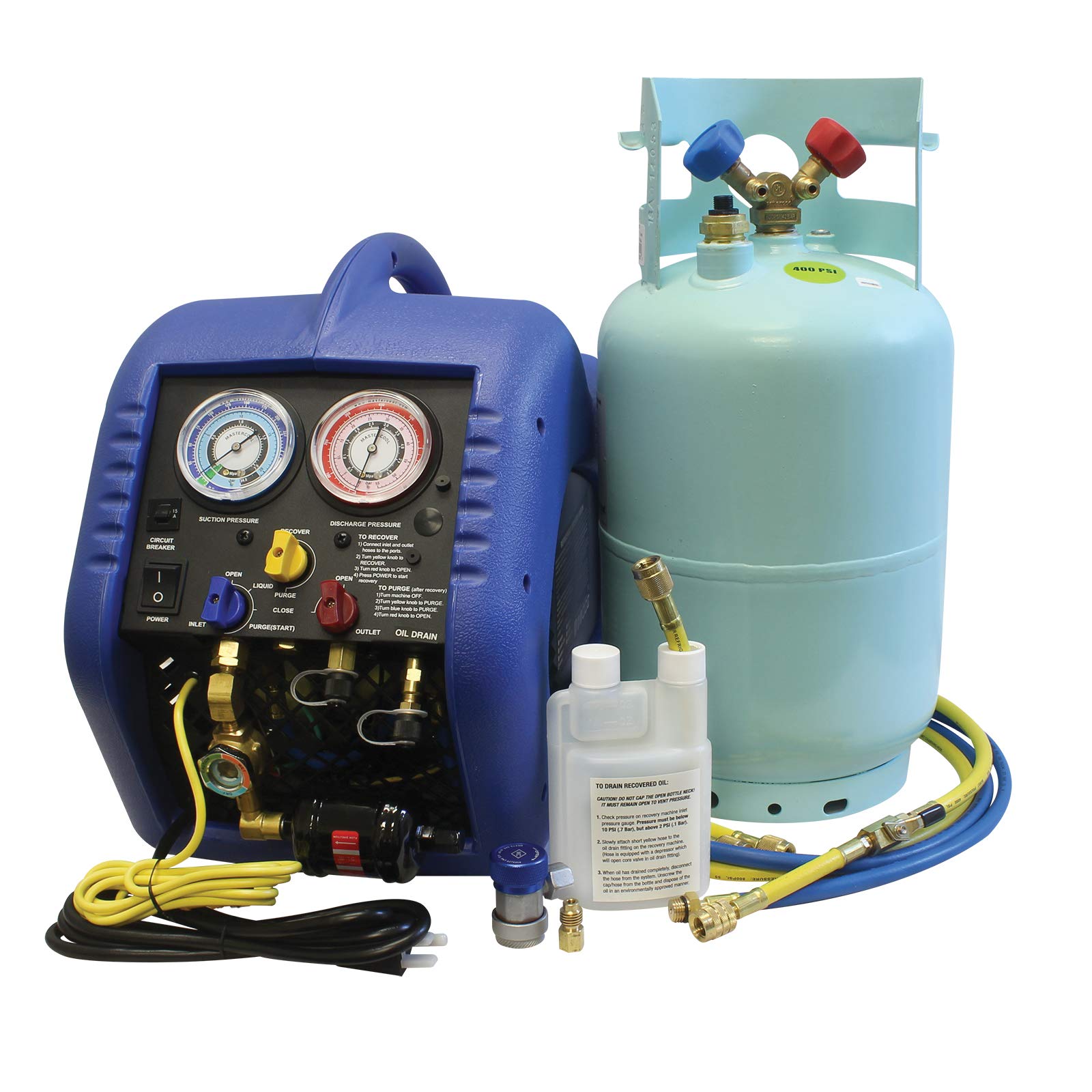 Mastercool 69100 Complete A/C Recovery System – 1/2 HP Oil-Less ...