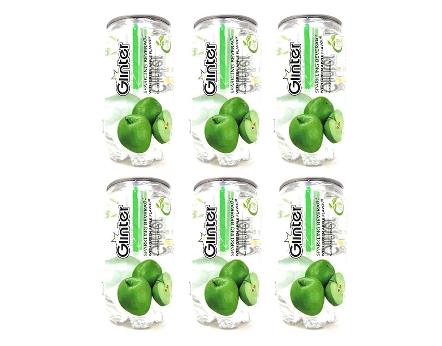 Amazon.com : Glinter Sparkling Beverage with Green Apple Flavor (6 Pack ...