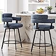 Amazon.com: FERFALDER Counter Height Bar Stools with Full Back – Swivel Counter Stools Set of 2 ...
