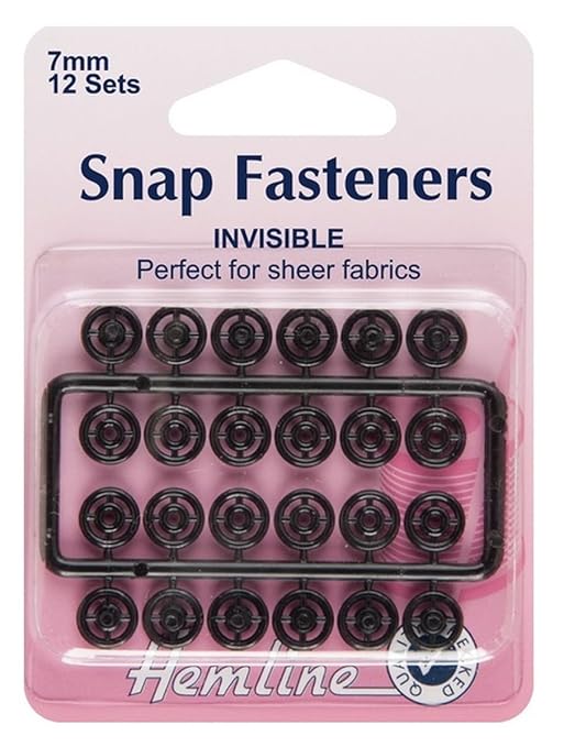 Sew On Snap Fasteners 7mm Black Invisible: Amazon.co.uk: Kitchen & Home