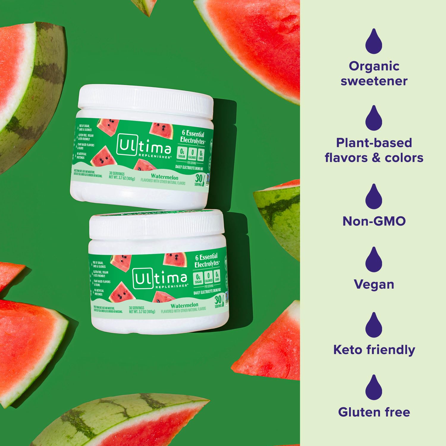 Ultima Replenisher Daily Electrolyte Powder Drink Mix – Watermelon, 30 ...