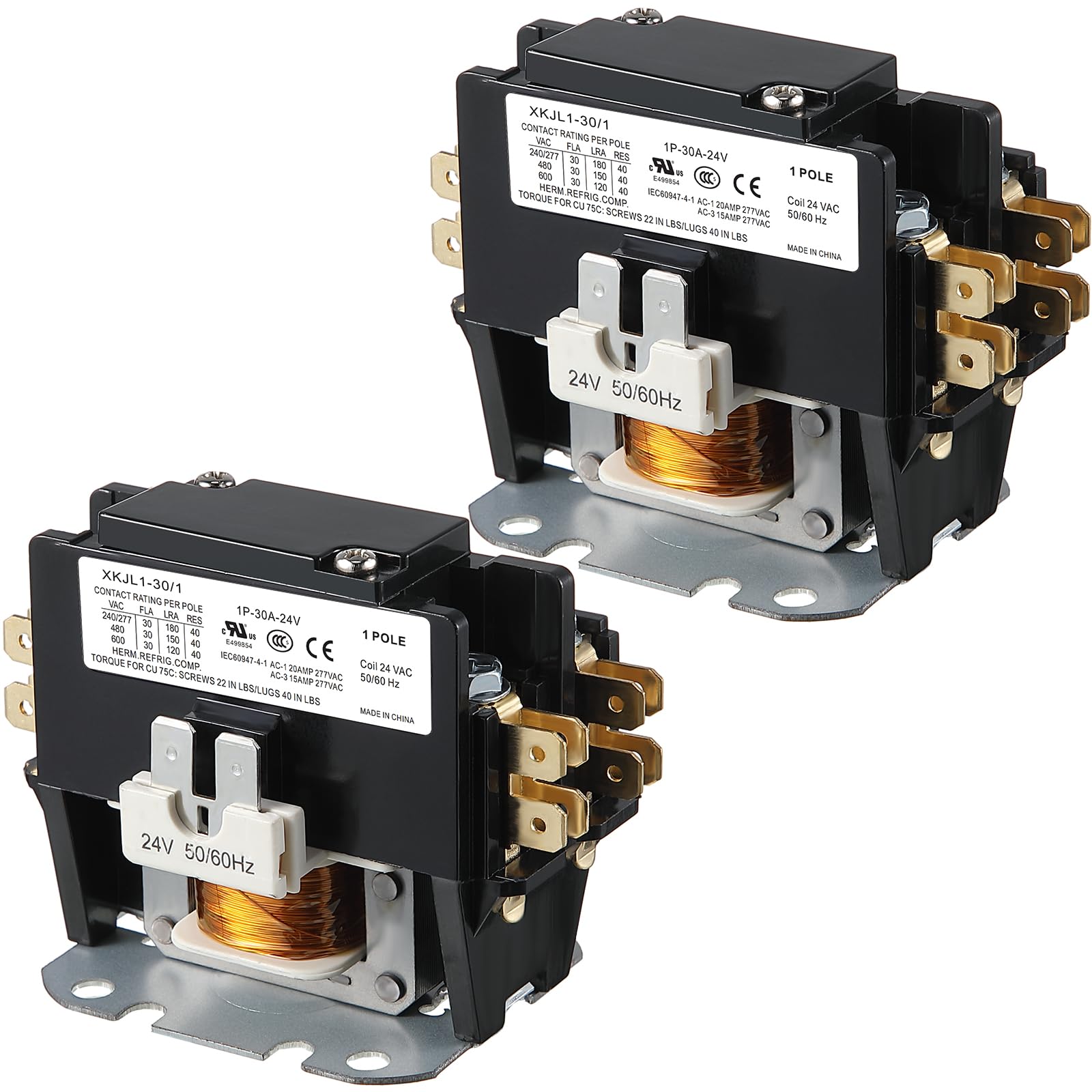 Dreyoo Carrier HVAC Motor Contactor, 24V 30 A Coil 1 Pole Replacement ...