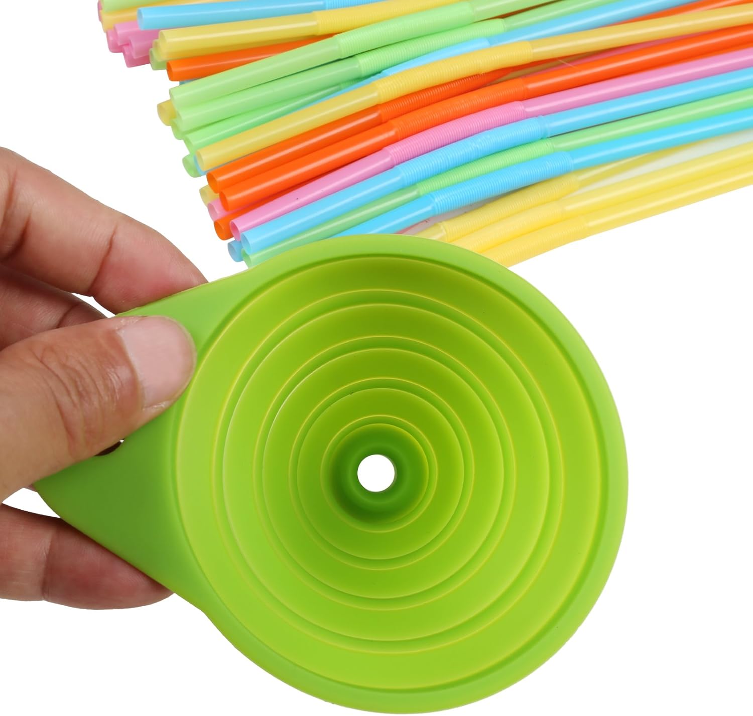 LIHAO 50pcs Plastic Beverage Bags with 50pcs Disposable Drinking Straws ...