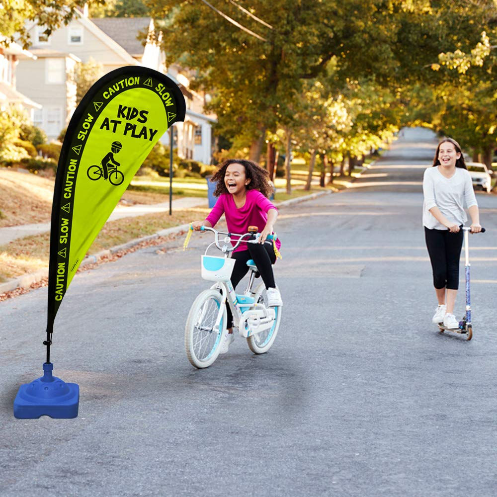 Signs Kids at Play Kids Playing Extra Large 6.4 Foot Teardrop Banner ...