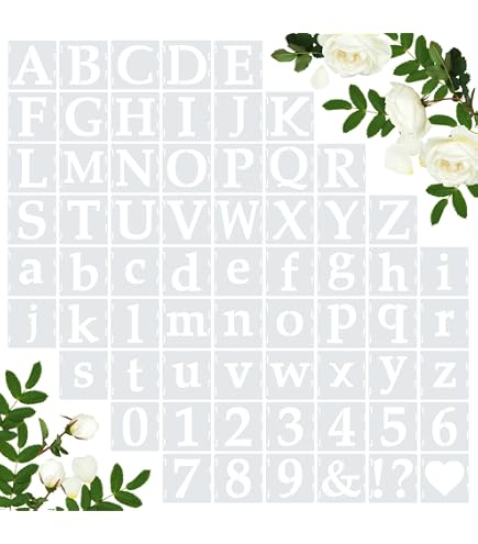 Polaroid Film 4-Pack Alphabet Number Stencils - 1 Inch Letter Templates ...