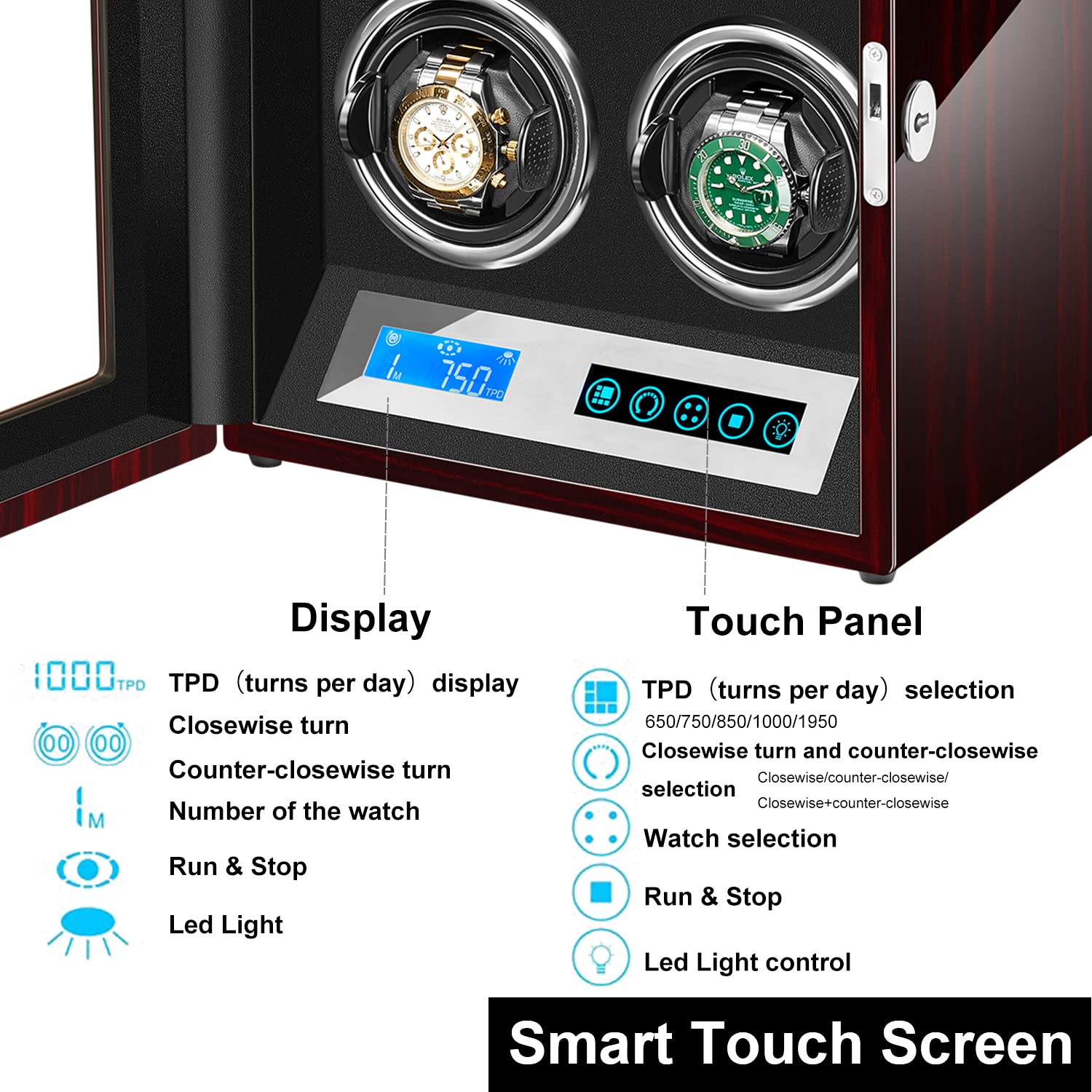 Mua Watch Winder for Automatic Watches, Piano Finish with High-Gloss ...