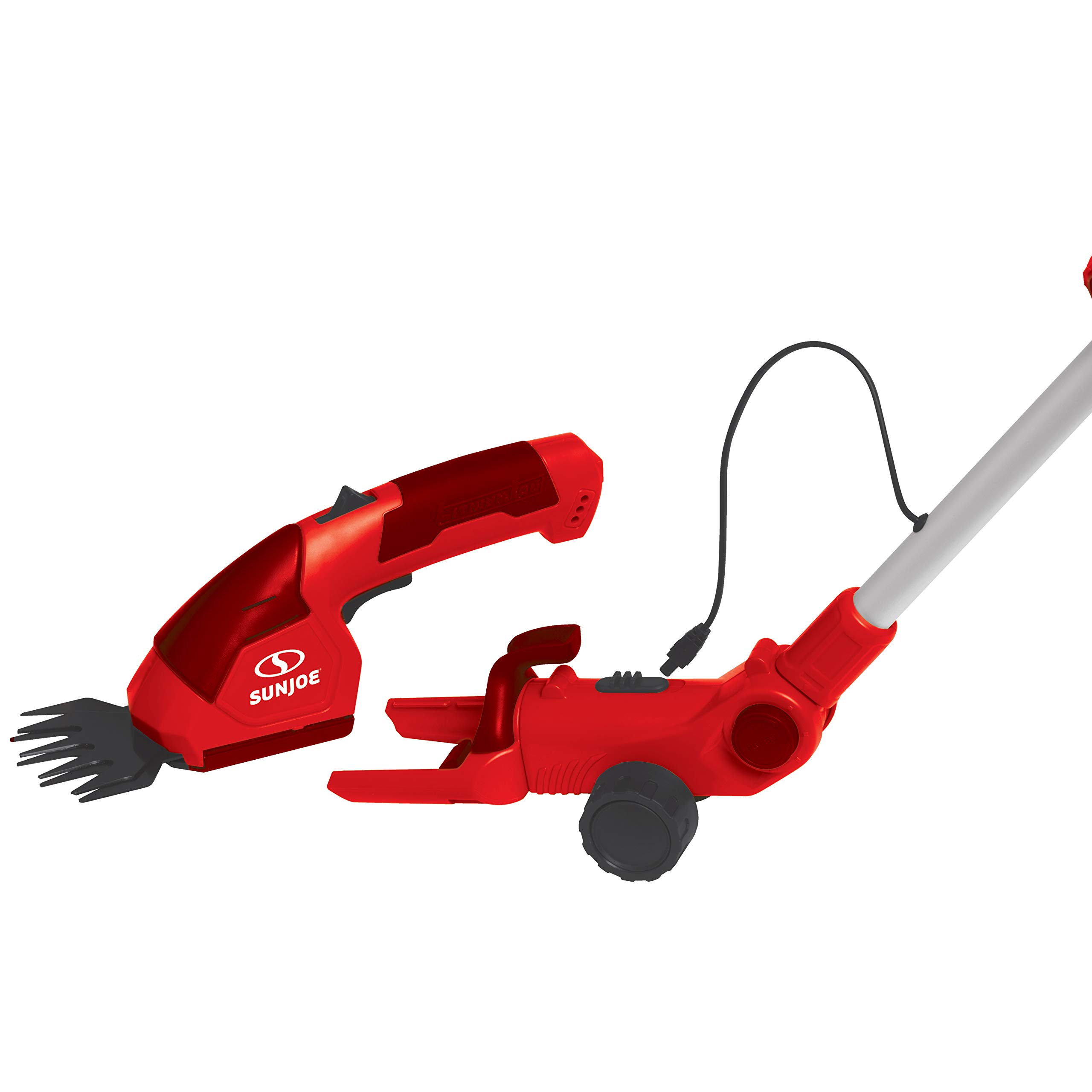 Snow Joe HJ605CC-RED Sun Joe 2-in-1 Electric Telescoping Grass Trimmer, Red