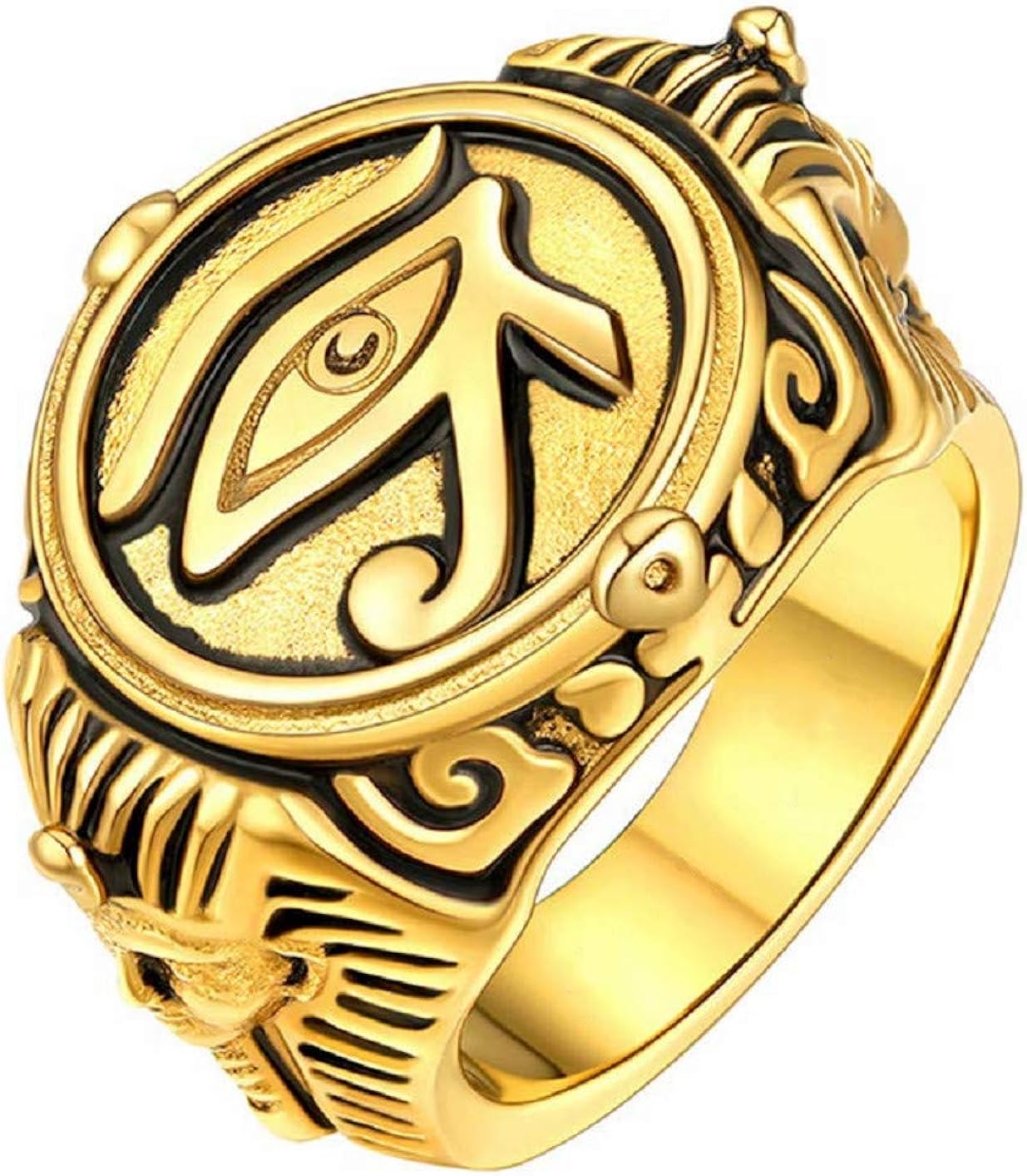The Eye of Horus Ring for Men, Vintage Egyptian Pharaohs Horus Eye Ring ...