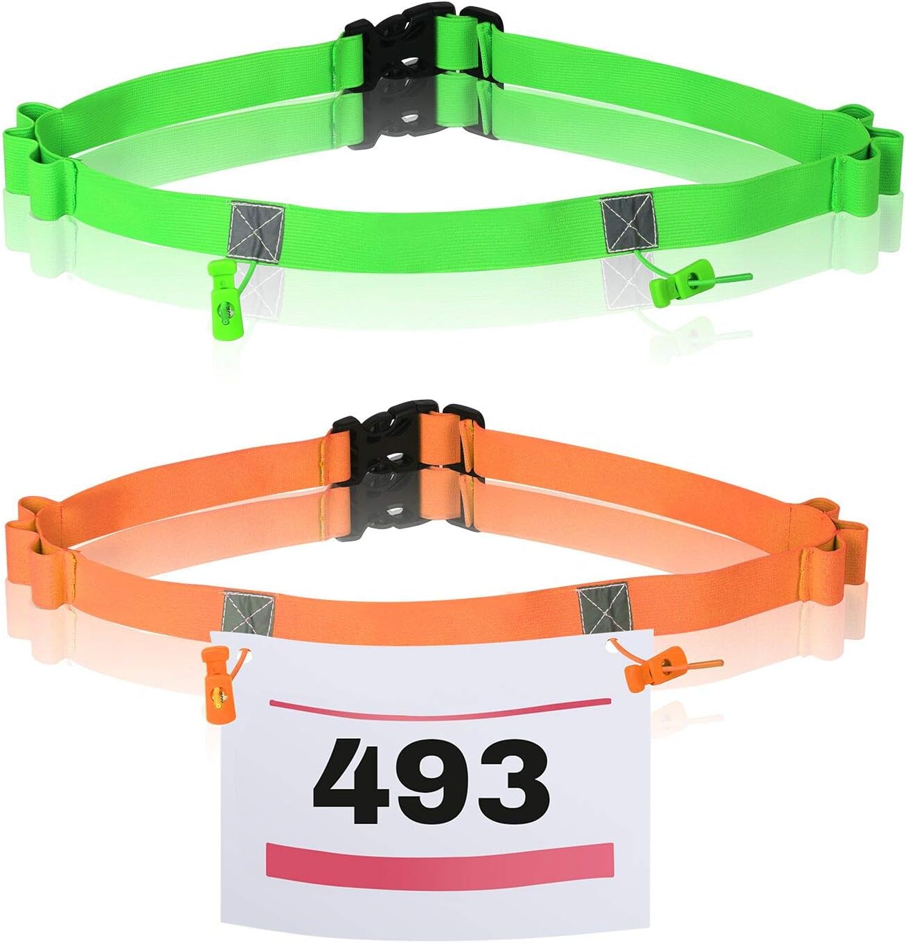 TAZEMAT 2 Stück Startnummernband Triathlon Laufgurt mit Nummernhalter ...